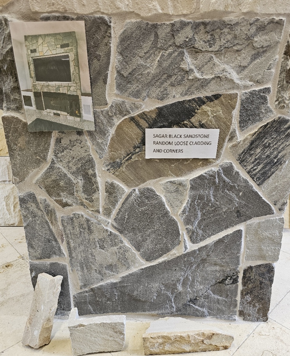 Sagar Black Random Cladding & Crazy Paving | Stoneworld (Tas) Pty Ltd